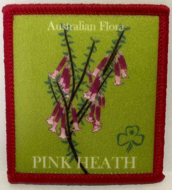 Australian Flora Pink Heath - Bound Badge - The Guide Shop - Coastal ...